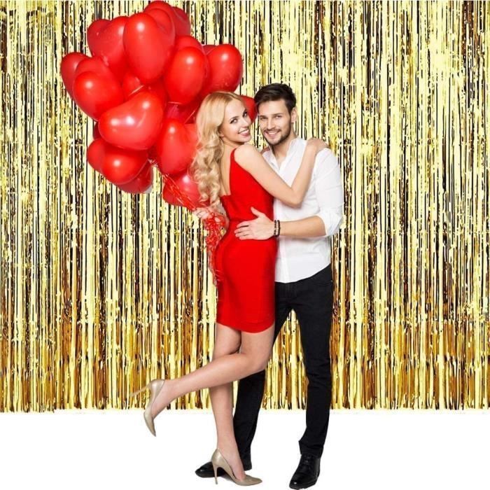 WOVTE 2 PCS Rideaux à Franges en clinquant métallique, Rideau de toile ...