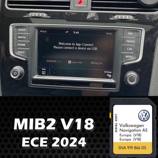 Carte SD Navigation GPS Europe - v18 ECE 2024 - compatible avec Volkswagen VW Discovery Media 2 ...
