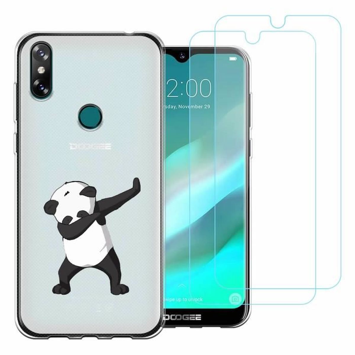 Coque DOOGEE Y8,Panda SWAG Souple Silicone TPU Housse Étui de ...