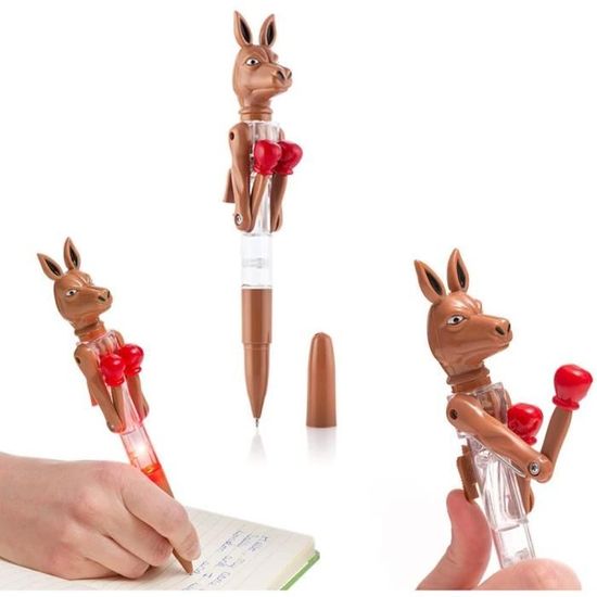 Un stylo kangourou boxeur lumineux à LED rouge avec mécanisme manuel ...