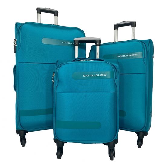 Lot de 3 valises dont 1 valise cabine souples - Bleu - BA50493