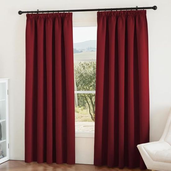 Rideau Occultant Rouge - Rideau Salon Moderne Lot De 2 Rideaux Et ...