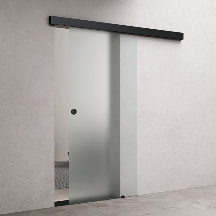 Sogood Porte Coulissante en Verre d'Intérieur 90x205cm Opaque Poignée ...