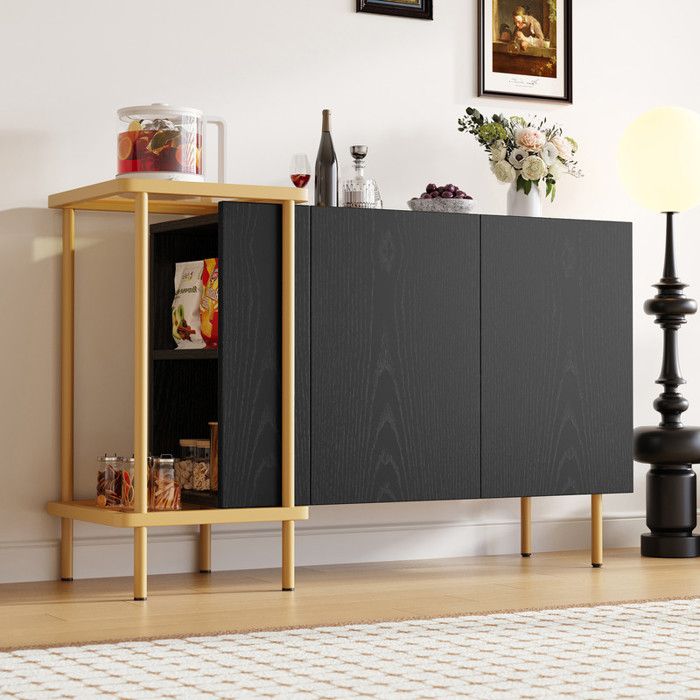 Buffet moderne 120x49x77.5 cm avec 2 portes, Buffet de cuisine avec 2 ...