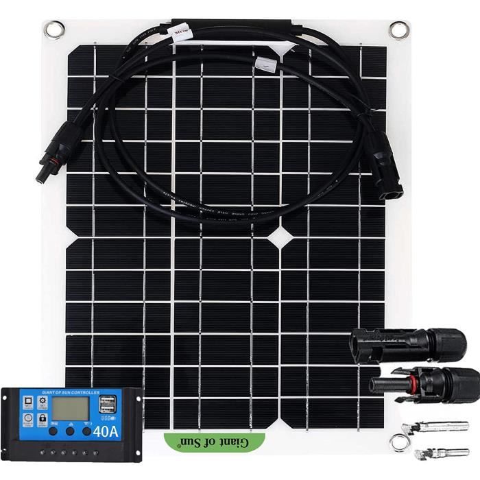 Kit De Panneau Solaire 300W Chargeur D'énergie Solaire RV avec Contrôleur De Chargeur 40A ...