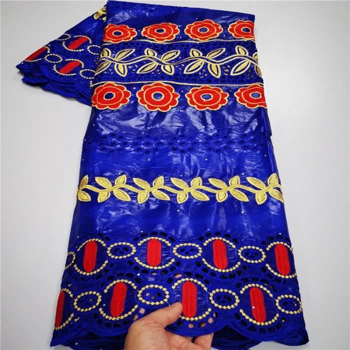 Tissus,Bazin riche africain brodé de perles,2.5 Yards,tissu avec ...