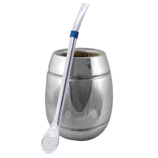 Matero Palo Santo Barril Yerba Mate Calebasse 150 ml + Bombilla Anillo ...