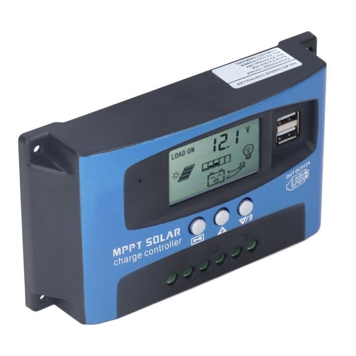 Contrôleur de charge solaire 12V 24V Chargeur de panneau photovoltaïque MPPT LED Contrôleur d ...