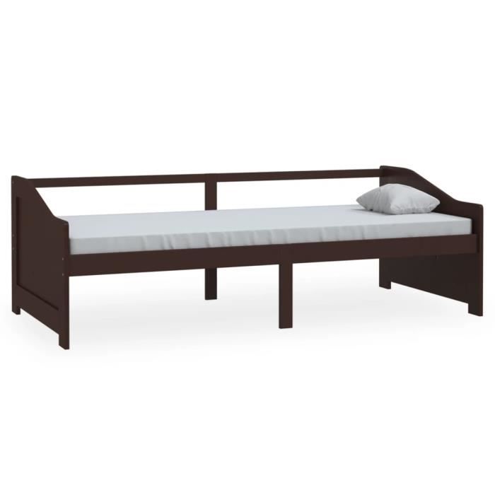 FASHTROOM Lit de repos 3 places Marron foncé Bois de pin massif 90x200 ...