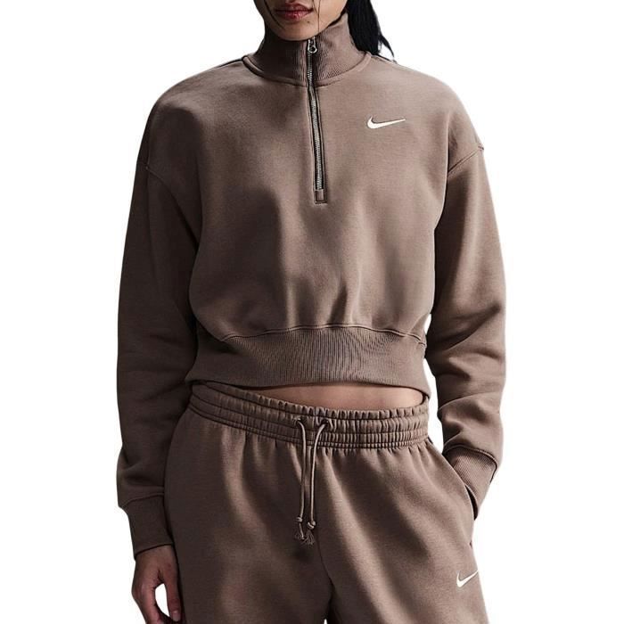 Pull Nike Sportswear Phoenix Fleece Half Zip Femmes Marron - Cdiscount Prêt-à-Porter