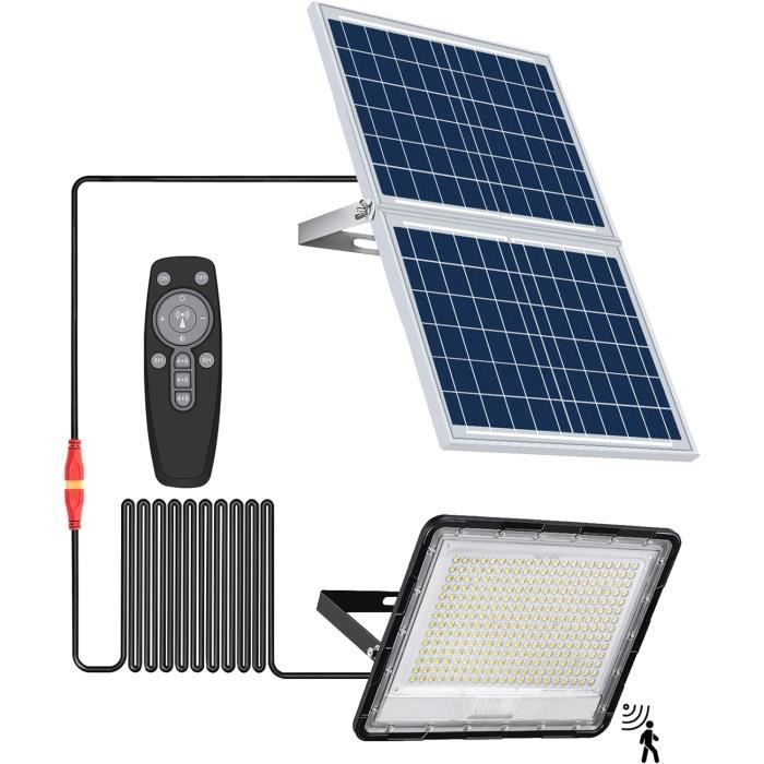500W Réverbère Lampadaire Solaire Extérieur Avec Télécommande, Lampe Solaire Exterieur Puissante ...