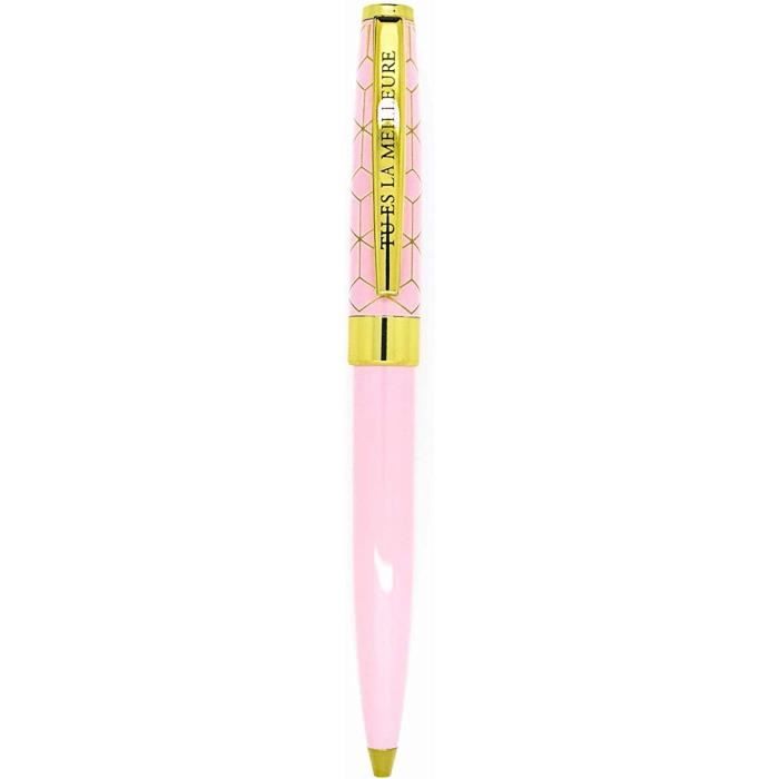 AEGER 1886 - Stylo bille retractable"TU ES LA MEILLEURE", Rose pastel ...