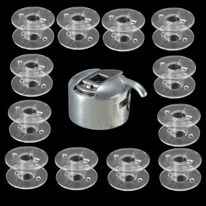12Pcs Bobine Canette Transparente De Fil en Plastique Pour Machine à ...