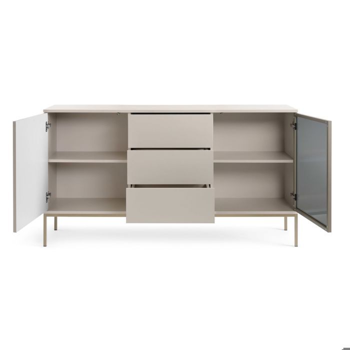 Buffet 3 tiroirs avec LED - TOSENA - 154 cm - grège - Cdiscount Maison