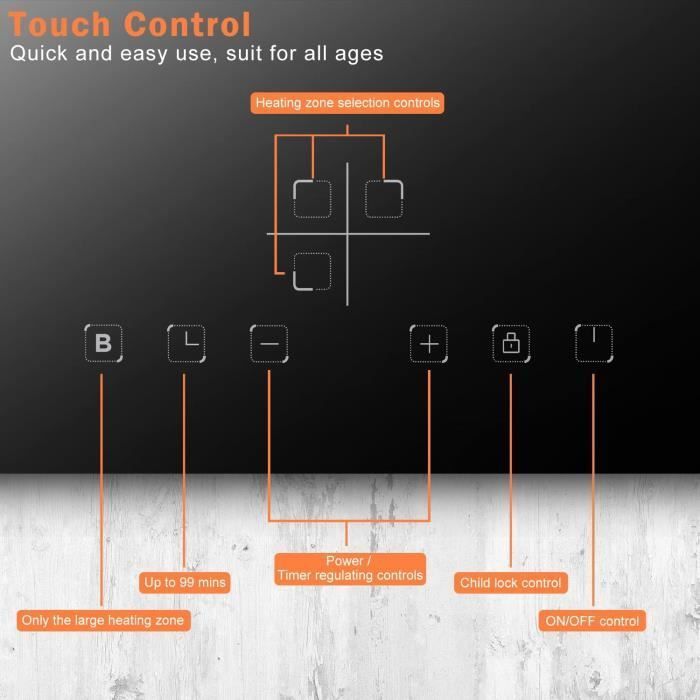Karinear Plaque à Induction 3 Foyers - Encastrable - Fonction Booster ...