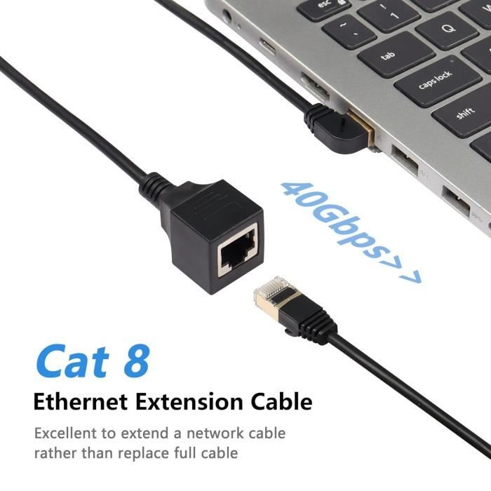 SinLoon Câble Ethernet RJ45 Cat8, câble réseau Cat8 haute vitesse mâle ...