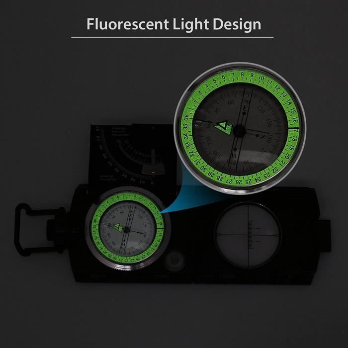 Boussole Professionnel en Métal Militaire Armée Echelles Géologie ...