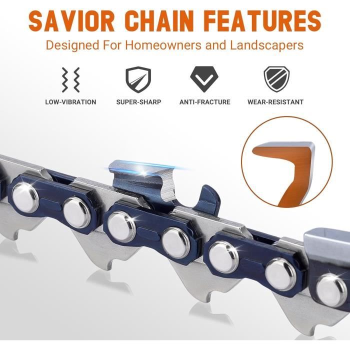 Chaînes de tronçonneuses Faible Rebond .325" 1,3 mm 67 maillons ...