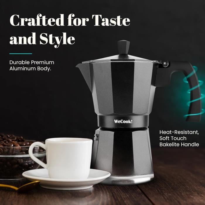 Luccia Cafetière Expresso Italienne À Induction En Aluminium, 12 Tasses ...
