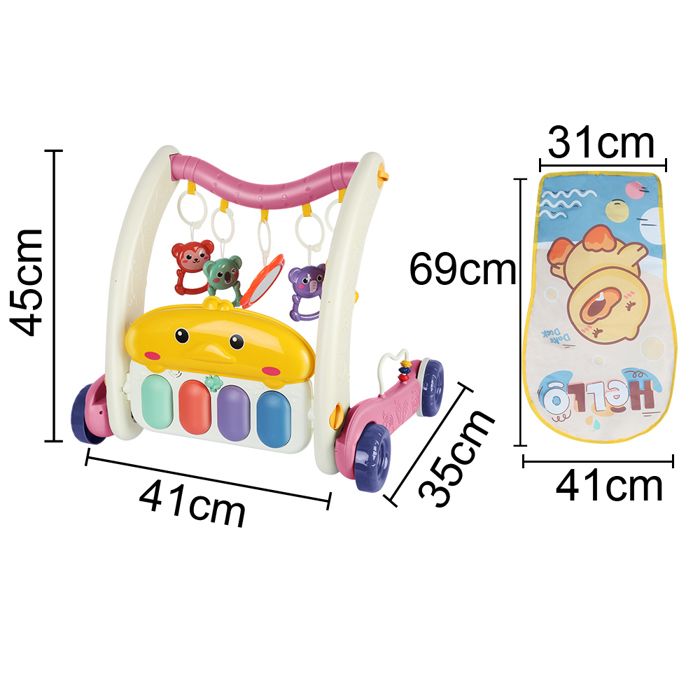 Marchette pour bébé 2 en 1-XJING Parc bébés-Imprimé animal -Quatre ...