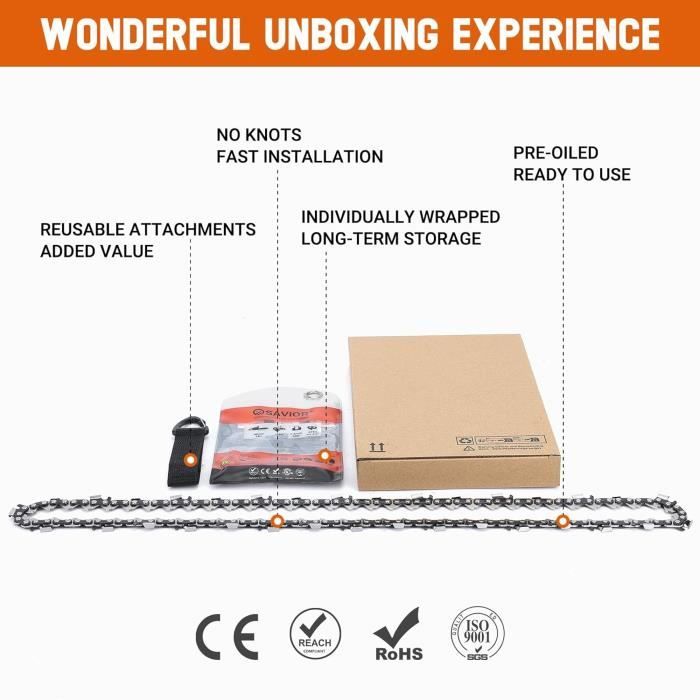 Chaînes de tronçonneuses Faible Rebond .325" 1,3 mm 67 maillons ...