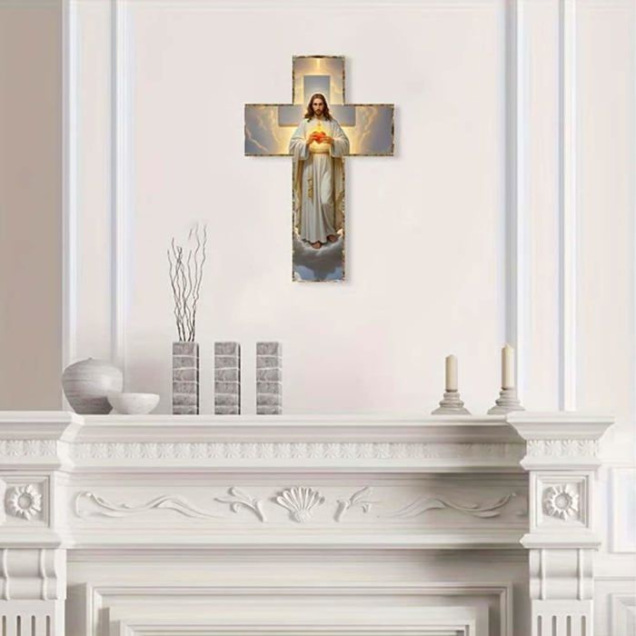 Croix Murale en Bois Jesus Christ Vintage Decoration Murale Religieuse ...