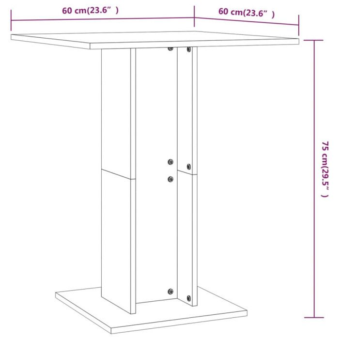VidaXL Table de bistro Blanc 60x60x75 cm Aggloméré - Cdiscount Jardin