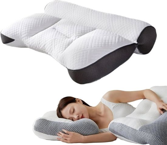Black Oreiller orthopédique cervical de soutien du cou, oreillers ...