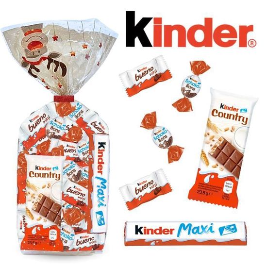 KINDER Noël | Sachet garni d'un assortiment de 40 chocolats Schokobons ...