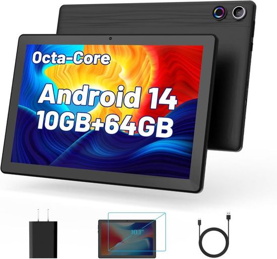 Android 14 Tablet,10,1 Pouces Tablettes Avec Écran Tactile 1280,800 Ips ...