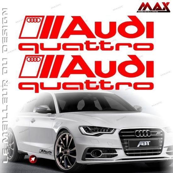 2 Stickers AUDI QUATTRO – ROUGE – 300x89mm A1 A3 A4 A5 A6 Q3 Q5 Q7 A2 ...
