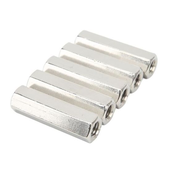 SAL crou d'accouplement hexagonal M10 Kit D'écrous de Couplage Hexagonaux M10, 5 Pièces Argentés ...