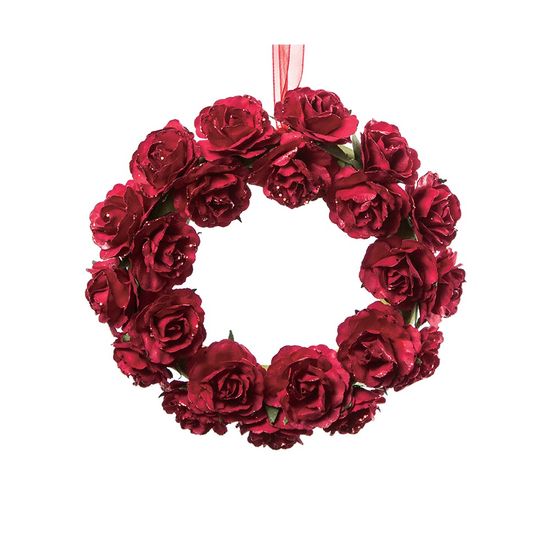 COURONNE ROSES ROUGE 16CM Rouge - Cdiscount Maison