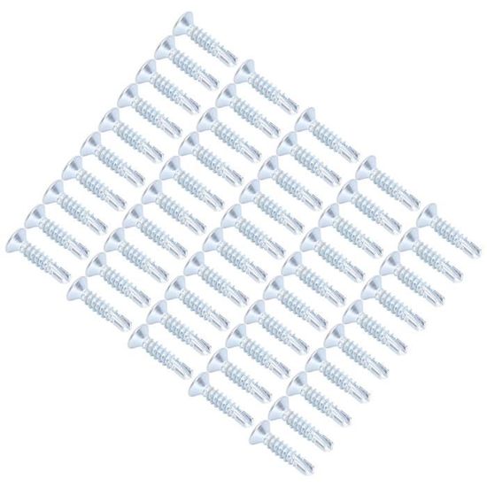 Qiilu vis cruciforme Lot de 50 vis auto-perceuses en acier au carbone 4,2 x 19 mm pour ...