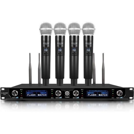 Système De Microphone Sans Fil, Ensemble De Microphone Sans Fil Uhf À 4 ...