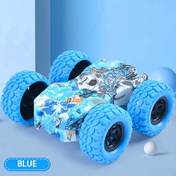 Bleu double face-Jouet de voiture double face pour enfants, véhicule de sécurité à inertie, anti ...