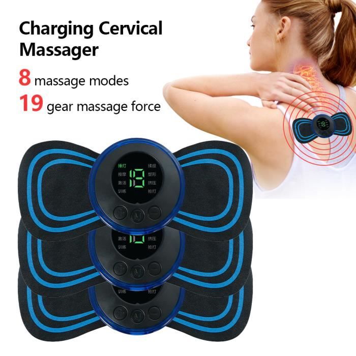 Appareil de Massage électrique pour le cou et les cervicales, 8 modes, écran LCD, EMS ...
