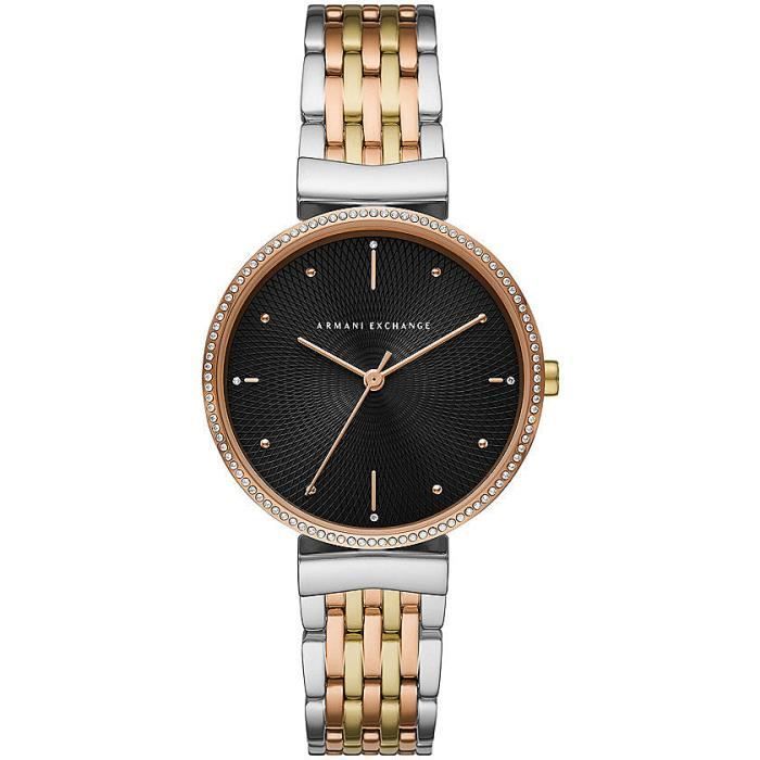 Montre Femme ARMANI EXCHANGE AX5911 Acier Inoxydable Etancheite 3 ATM Quartz Gris Noir Multicolore Chic Achat vente montre Femme Adulte Noir Acier Cdiscount
