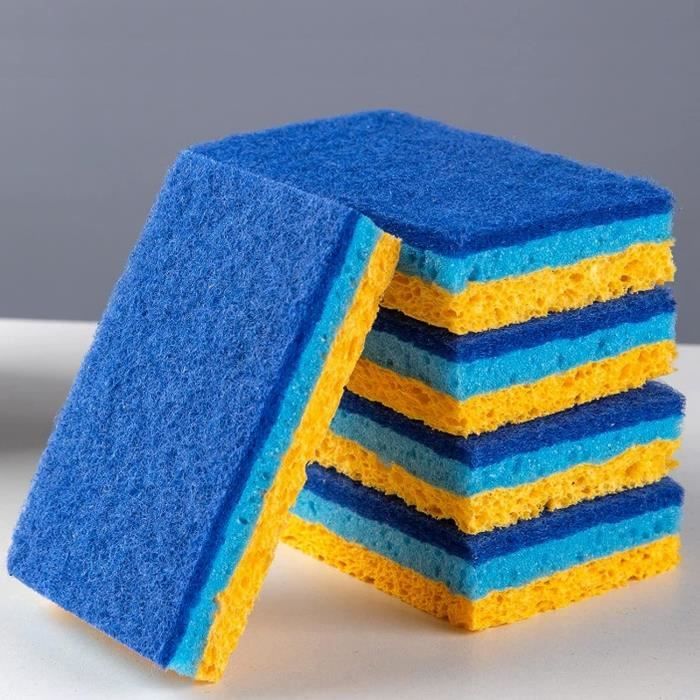 5-10 Pièces Pâte De Bois Coton Vaisselle Éponge Cuisine Double Face ...