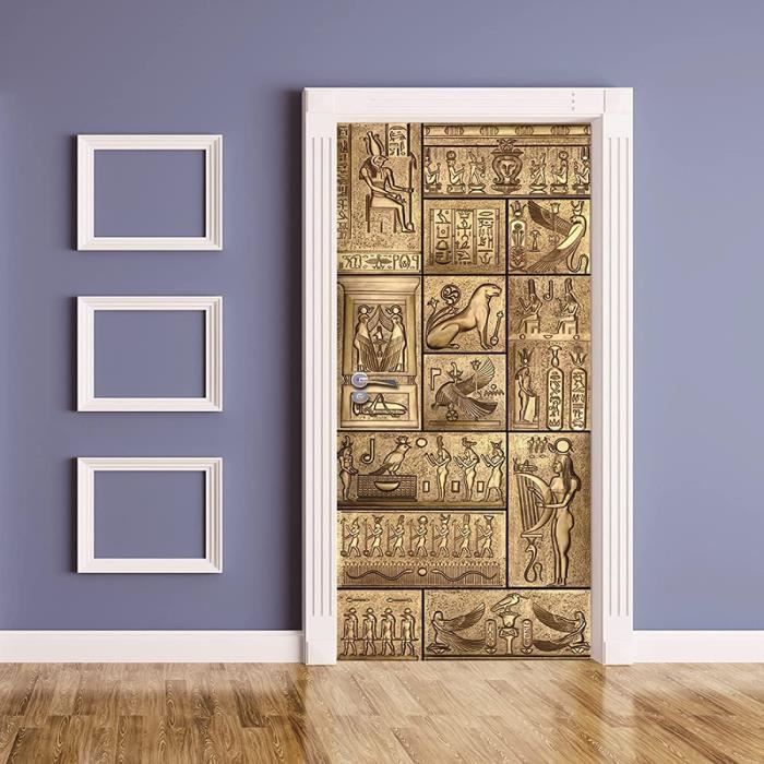 Stickers Porte Poster Gravure Sculpture Vintage 95 X 215 Cm 3D Papier ...