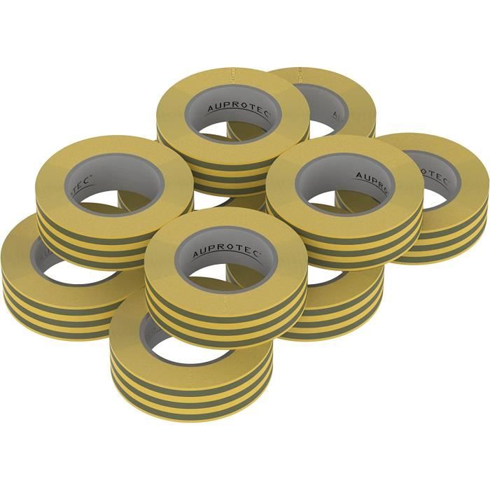 10 Rouleaux VDE Ruban Isolant Électrique Bande Isolatrice PVC 15mm x 10 ...