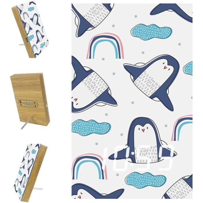 Réveil LED Pingouin animal drôle Réveil Numérique Led Horloge De Table ...