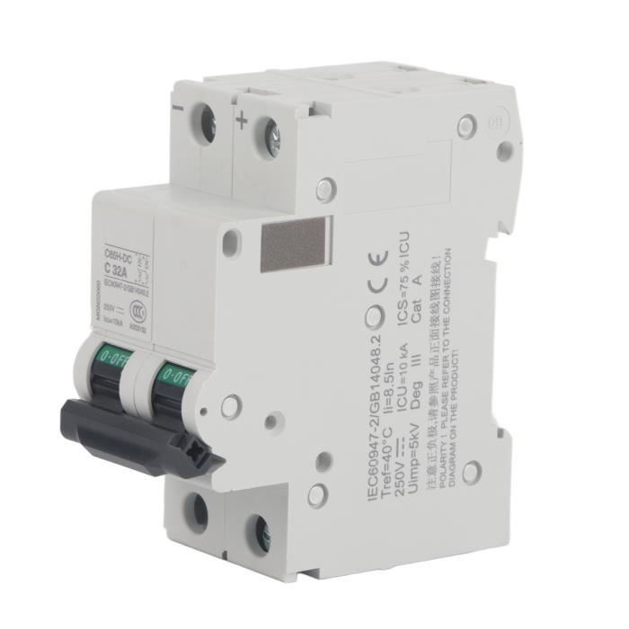 Disjoncteur CC Disjoncteur miniature électrique C65H-DC Interrupteur pneumatique 2P 250V (32A ...