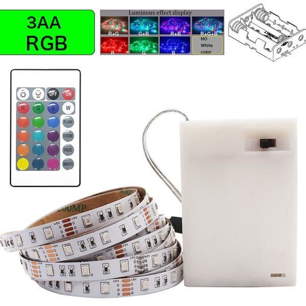BANDE LED,3aa 2835 Strip 3m Bande lumineuse LED RVB flexible lumière ...