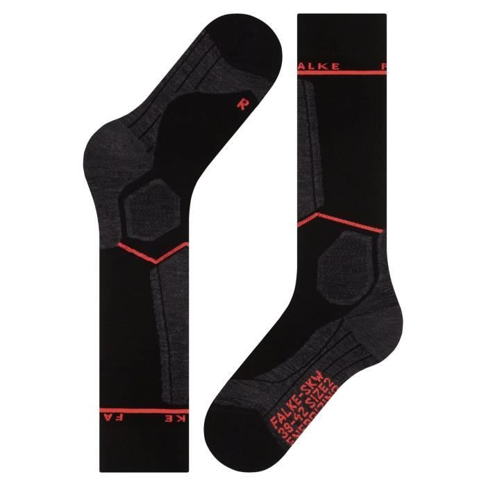 Mi-bas femme Falke SK Energizing Wool - noir/rouge - 35/38 W1 ...