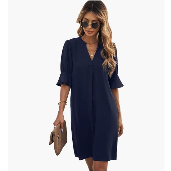 Robe tunique d'été pour femme - Robe courte élégante - Robe ...