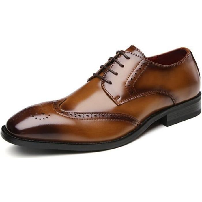 Chaussure Homme Richelieu de ville en cuir - Marron - Élégance et ...