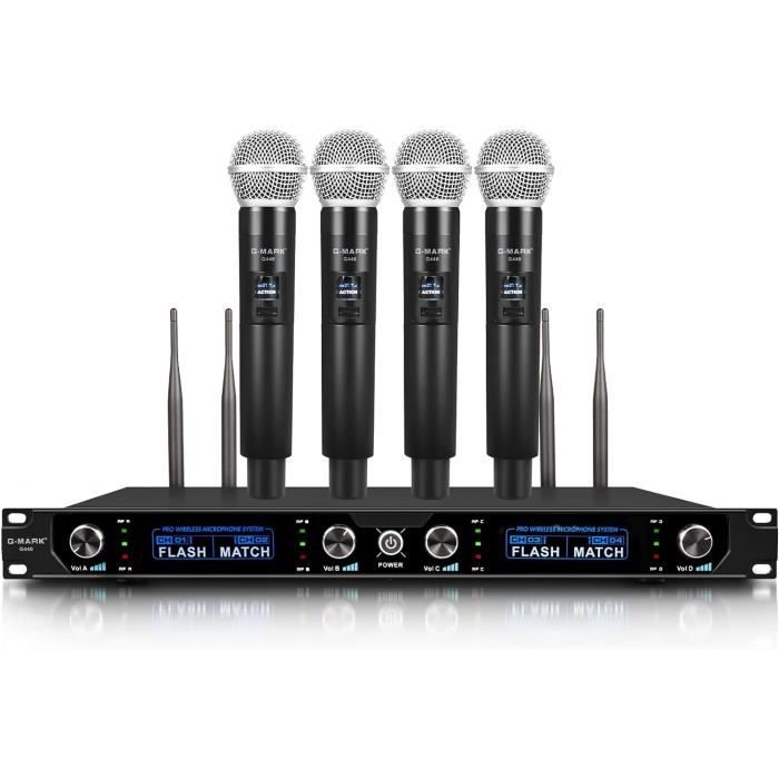 Système De Microphone Sans Fil, Ensemble De Microphone Sans Fil Uhf À 4 ...