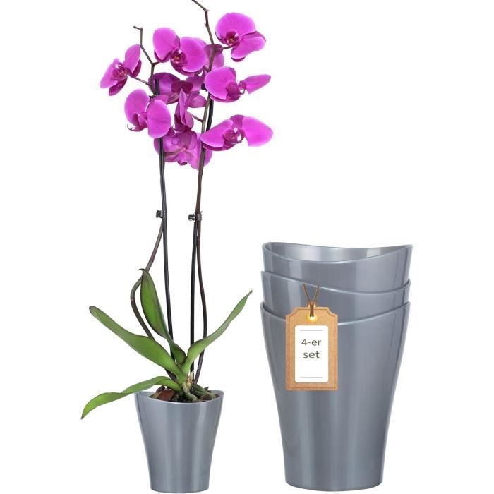 Pot à orchidées, lot de 4, 2 litres, plastique, grande taille ...