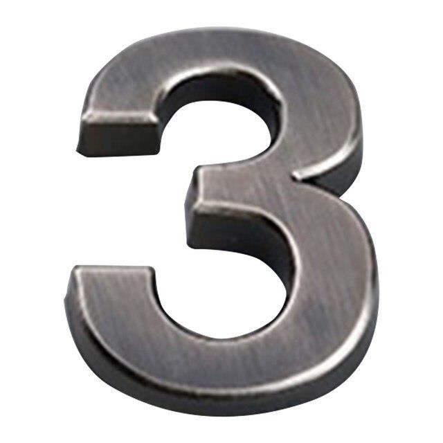 PLAQUE DE PORTE,D--Numéro De maison numérique stéréo, Imitation métal ...